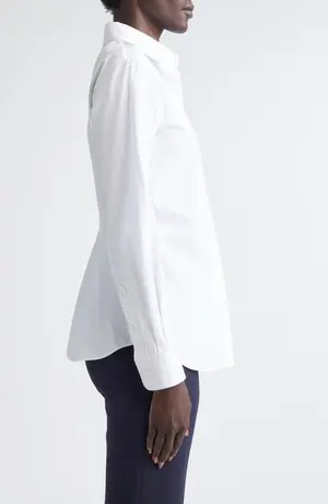 Lafayette 148 New York Fitted Cotton Poplin Shirt