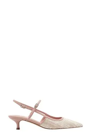 Marc Fisher Ceddy Slingback Kitten Heel Pumps - Light Pink