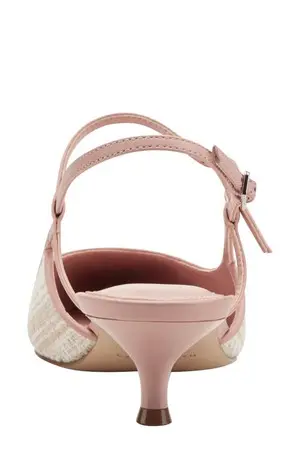 Marc Fisher Ceddy Slingback Kitten Heel Pumps - Light Pink