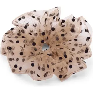 LELET NY Juliette Tulle Scrunchie - Ivory Polka Dot