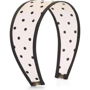 LELET NY Giselle Polka Dot Headband - Ivory Polka Dot