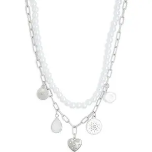 Bp. Layered Chain Link Charm Necklace - Rhodium Multi