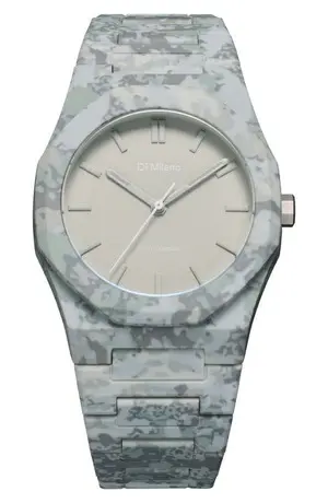 D1 MILANO Camo Polycarbon Bracelet Watch - Grey Camo