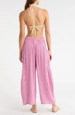 Free People Quin Stripe Cotton Drawstring Pants