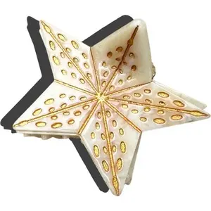 SOLAR ECLIPSE Hand Painted Celestial Star Claw Clip - Beige
