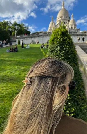 SOLAR ECLIPSE Hand Painted Celestial Star Claw Clip
