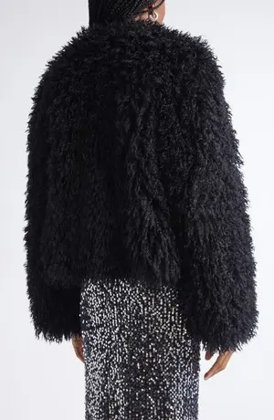 St. John Faux Fur Cropped Jacket