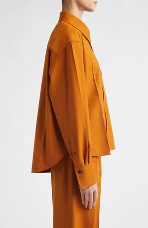 Victoria Beckham Long Sleeve Crop Button-up Shirt