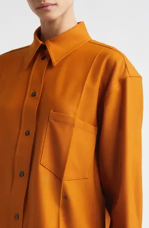 Victoria Beckham Long Sleeve Crop Button-up Shirt