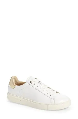 BIRKENSTOCK Bend Leather Low Top Sneakers - White/gold Metallic