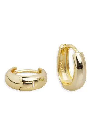 Argento Vivo Oval Huggie Hoop Earrings - Gold