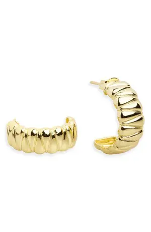 Argento Vivo Textured Hoop Earrings - Gold
