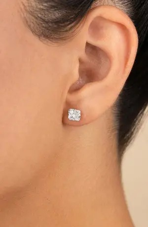 Sterling Forever Radiant Cut Cubic Zirconia Stud Earrings - Silver