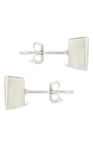Sterling Forever Princess Cut Cubic Zirconia Stud Earrings - Silver