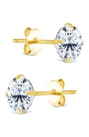 Sterling Forever Round-cut Cubic Zirconia Stud Earrings - Gold
