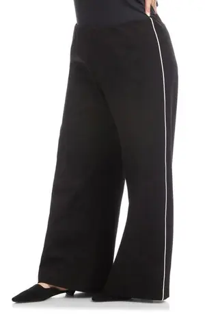 Karen Kane Contrast Piped Wide Leg Pants