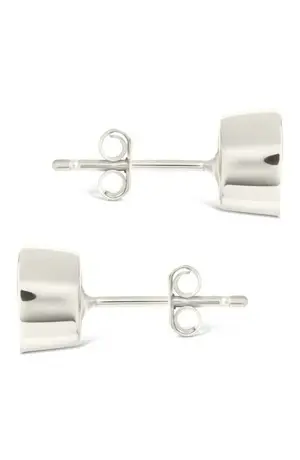 Sterling Forever Trillion Cut Cubic Zirconia Stud Earrings - Silver