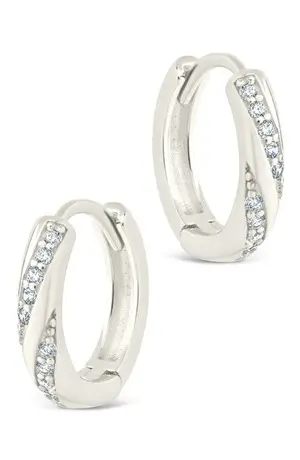 Sterling Forever Adelise Cubic Zirconia Hoop Earrings Silver
