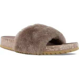 FLEKS San Ysidro Genuine Shearling Slide Sandal - Blushed