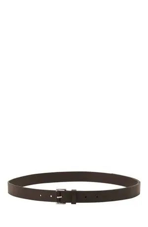 LANVIN Compagnon Leather Belt - Dark Brown