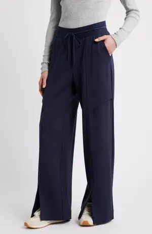 Wit & Wisdom Glider Skyrise Wide Leg Drawstring Pants - Navy