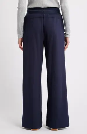 Wit & Wisdom Glider Skyrise Wide Leg Drawstring Pants - Navy