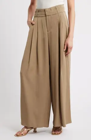 Wit & Wisdom Skyrise Triple Pleat Palazzo Pants - Cinder