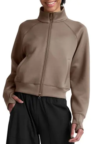 Beyond Yoga Piping Detail Bomber Jacket - Cappuccino