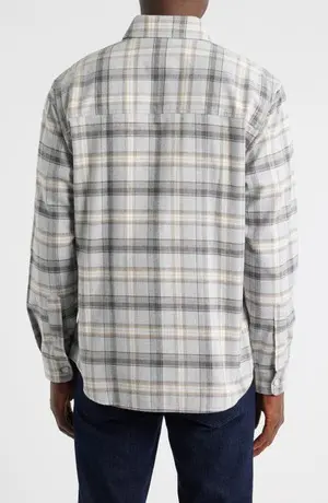 BOSS Owen Relaxed Fit Plaid Cotton Flannel Button-up Shirt - Medium Grey