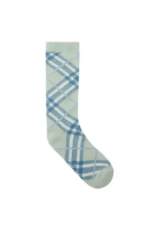 Burberry Check Cotton Blend Socks - Seafoam Green