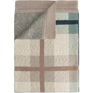 CRANE BABY Plaid Cotton Knit Blanket - Beige