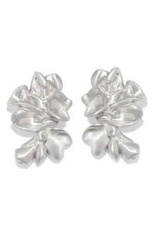 Completedworks Recycled Silver Sculptural Earrings - Silver Plated