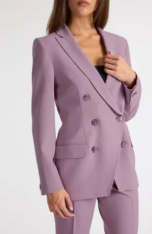 Santorelli Paco Double-breasted Six-button Jacket - Dusty Lilac