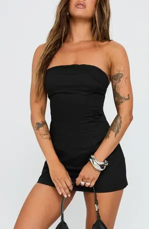 Princess Polly Yumiko Strapless Romper - Black