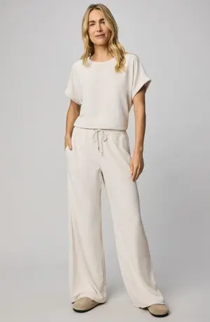 Splendid Waffle Knit Wide Leg Pants