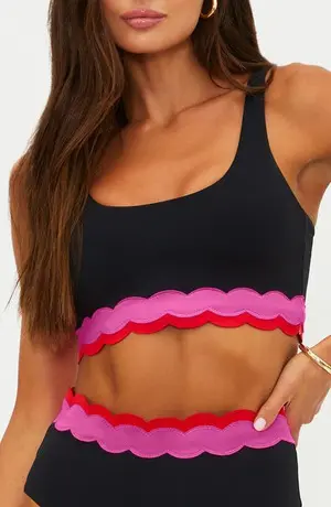 Beach Riot Marin Scallop Colorblock Bikini Top - Electric Wave