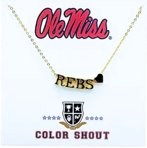 COLOR SHOUT Ole Miss Heart Necklace - Yellow Gold