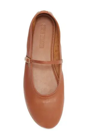 Steve Madden Besette Mary Jane Flat - Tan Leather