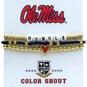 COLOR SHOUT College Bracelet Stack - Yellow Gold