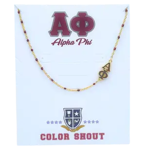 COLOR SHOUT Alpha Phi Greek Letter Necklace - Yellow Gold