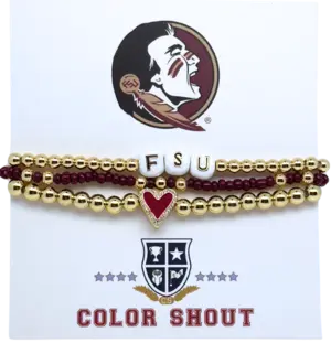 COLOR SHOUT Florida State Bracelet Stack - Yellow Gold