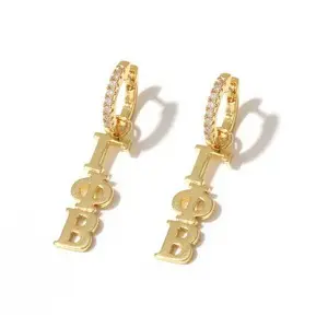 COLOR SHOUT Gamma Phi Beta Huggie Earrings - Yellow Gold