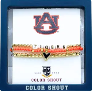 COLOR SHOUT Auburn University Bracelet Stack - Yellow Gold