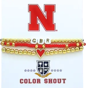 COLOR SHOUT Set Of Three Beaded Bracelets - Yellow Gold