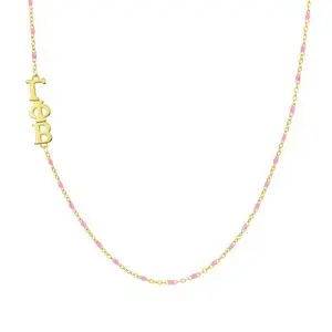 COLOR SHOUT Gamma Phi Beta Greek Letter Necklace - Yellow Gold