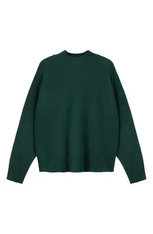 Mango Turtleneck Long Sleeve Sweater - Dark Green
