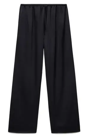 Mango Satin Pajama Pants - Charcoal