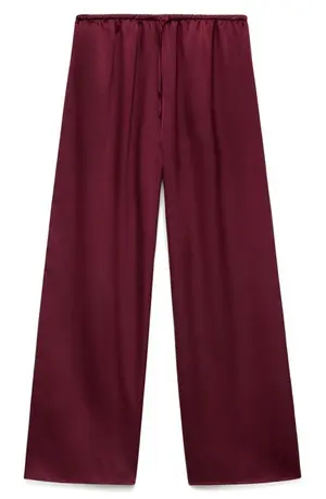 Mango Satin Pajama Pants - Red