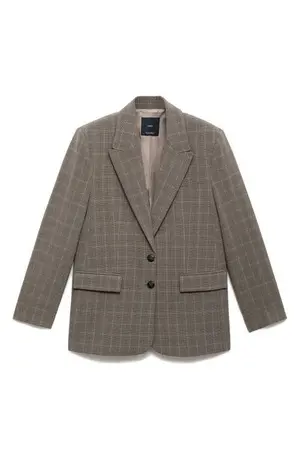 Mango Checked Suit Blazer