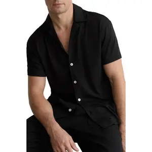 REISS Ando Texture Stripe Camp Shirt